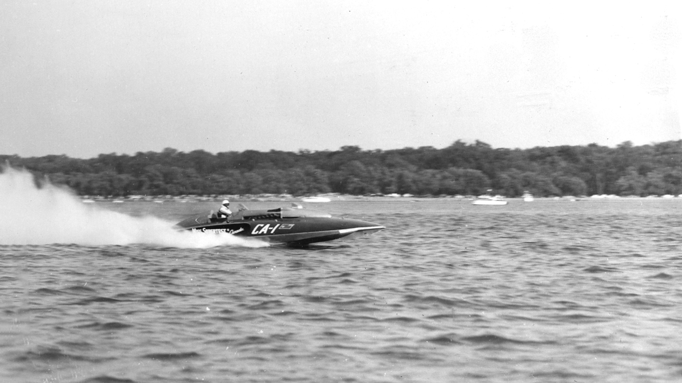 1956 Harmsworth Trophy Race - Gales Pull Out of Harmsworth Test